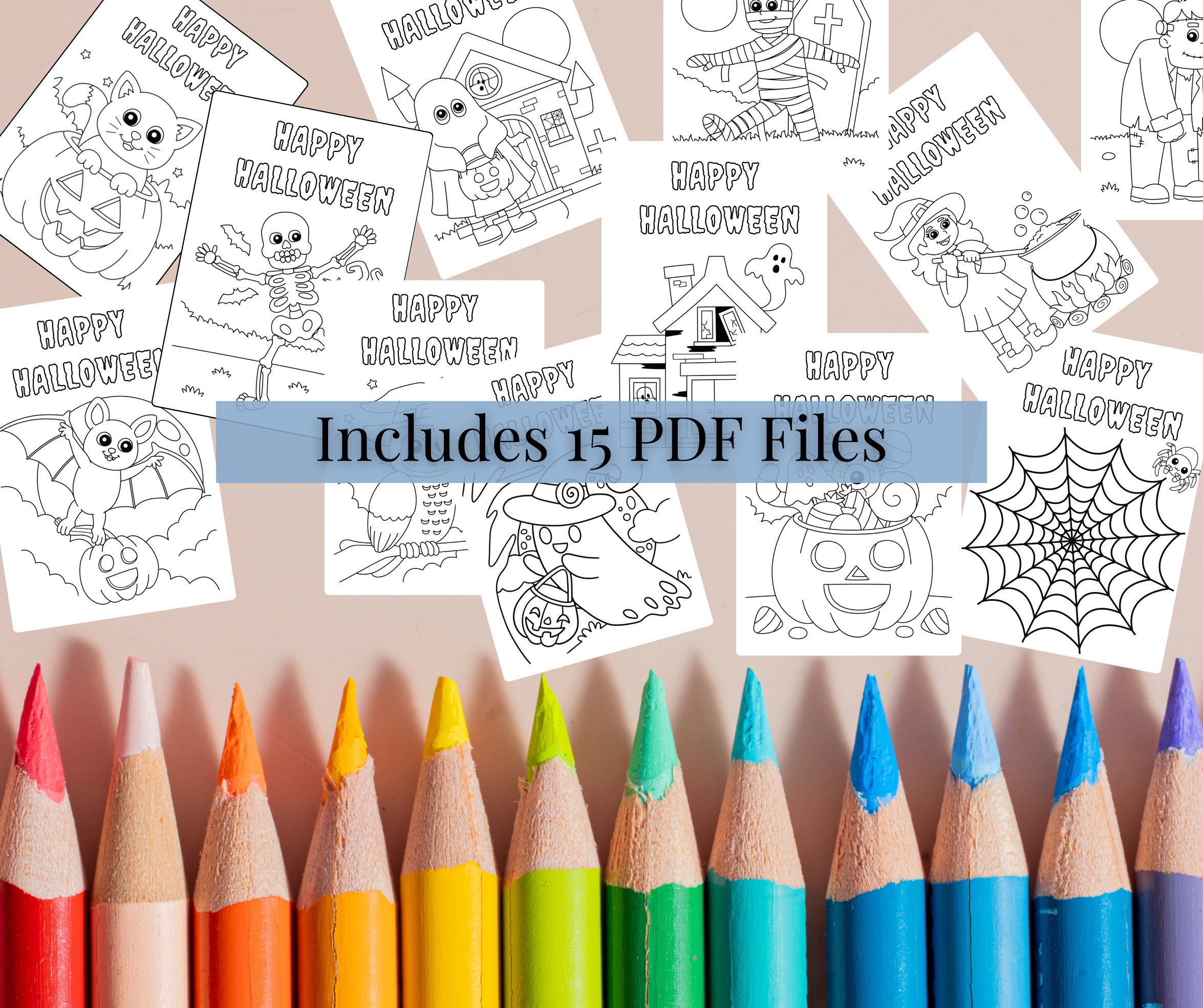 15 Halloween Coloring Pages, Coloring Sheets for Kids, Halloween ...