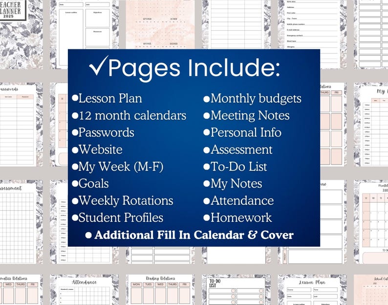 2025 Teacher Planner, A5 8.5 X 11 Teacher Planner, 2025, Homeschool ...