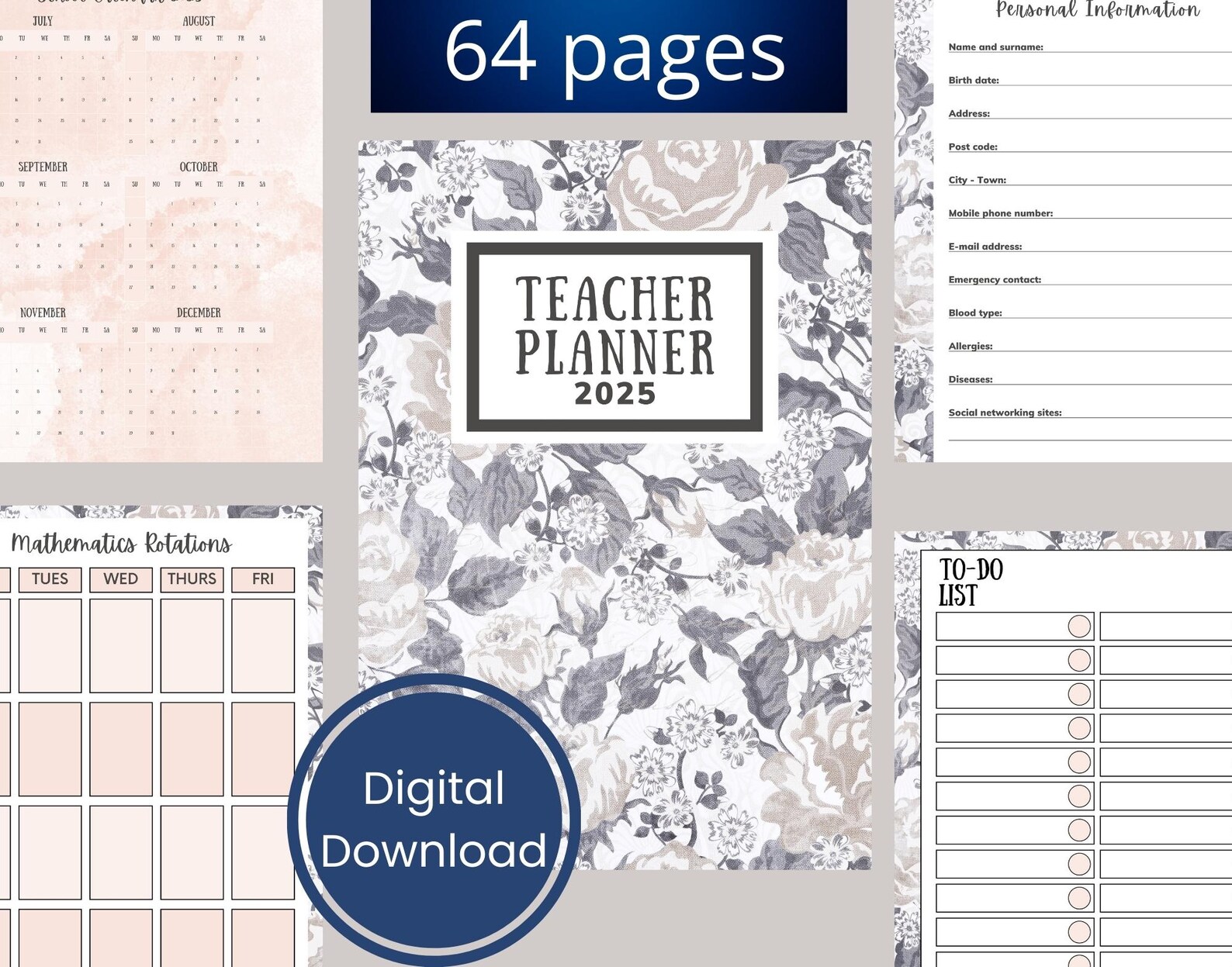 2025 Teacher Planner, A5 8.5 X 11 Teacher Planner, 2025, Homeschool ...