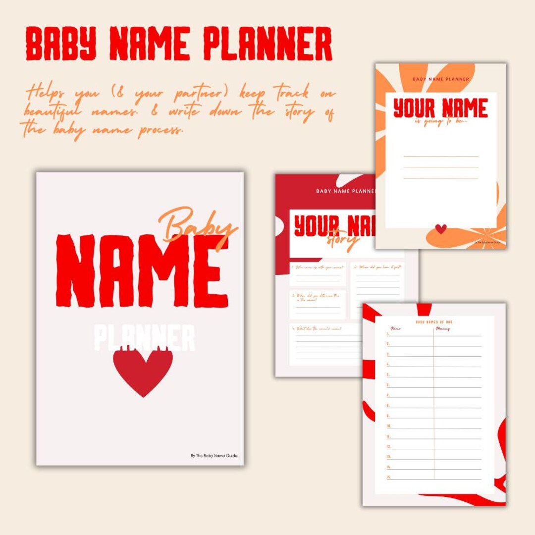 Baby Name Planner Printable | Baby Name Tracker for Couples | Baby Name ...