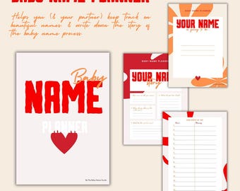 Baby Name Planner Printable Beige Flowers | Baby Name Tracker for ...