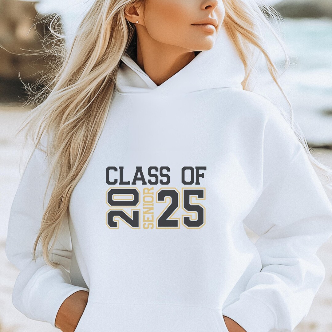 Black and Gold Graduate Class of 2025, Senior Class of 2025 Hoodie ...