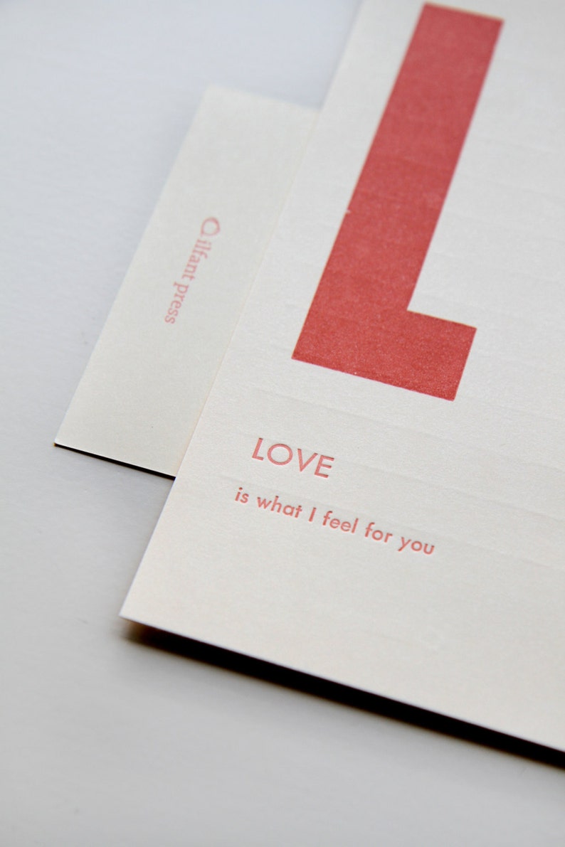 Valentine double love set letterpress printed flashcard - Etsy 日本