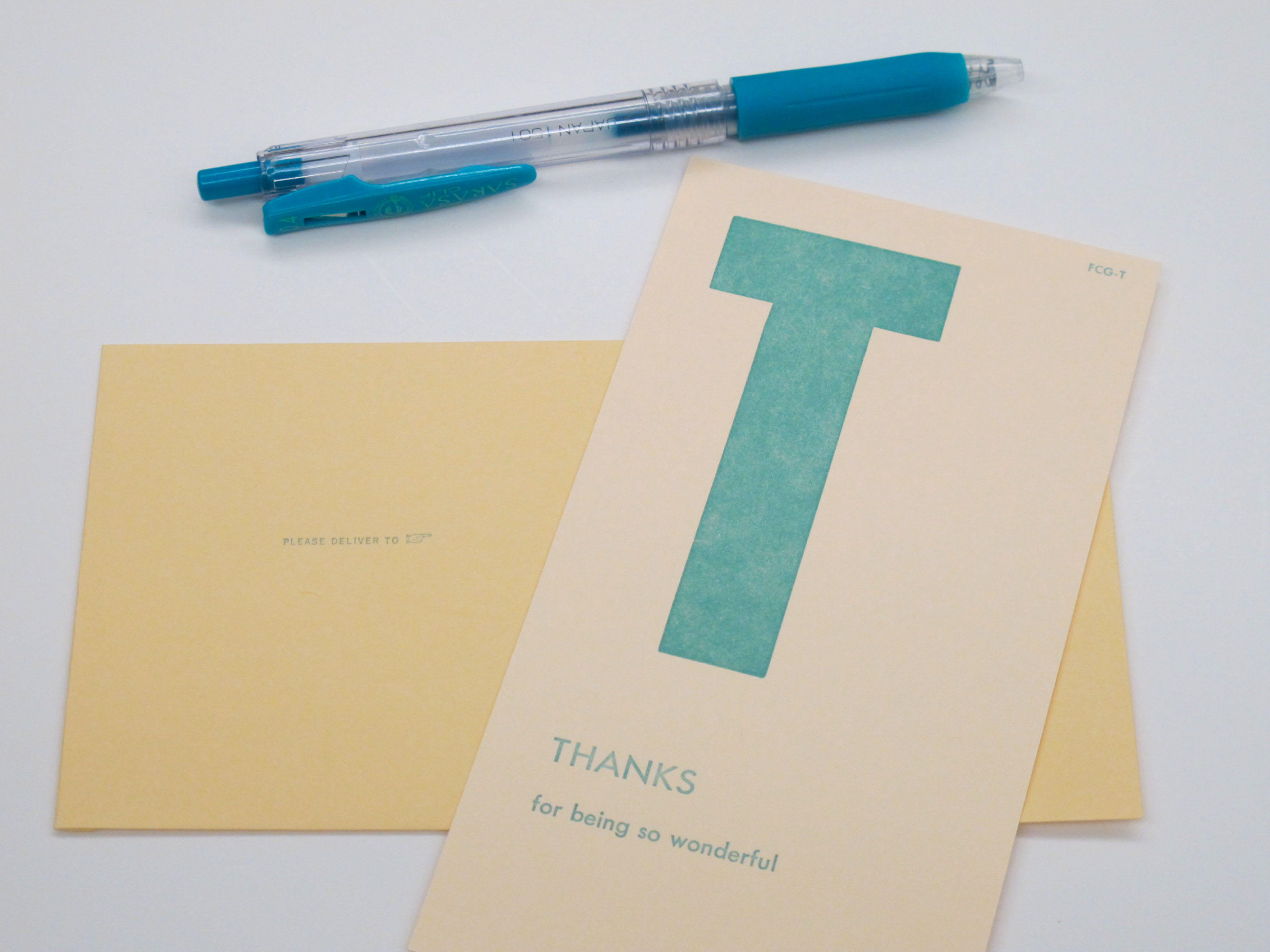 Thanks - Letterpress Printed Flashcard Notecard - Etsy
