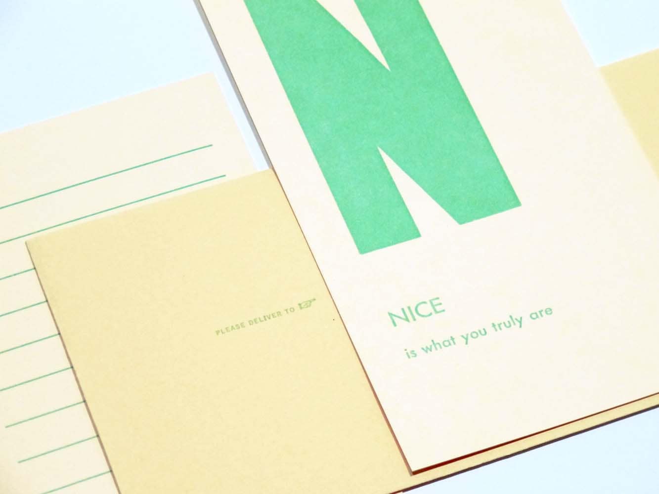 Nice Letterpress Printed Flashcard Notecard - Etsy