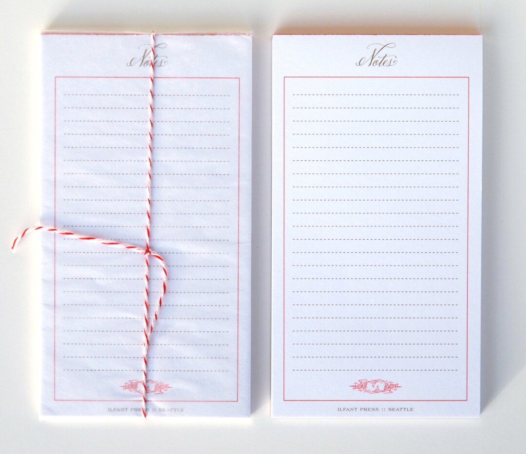 Red Notepad, 3 X 5.5 - Etsy