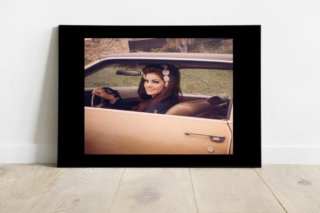Priscilla Presley Driving Car Poster 1960's Vintage Photography Elis ...