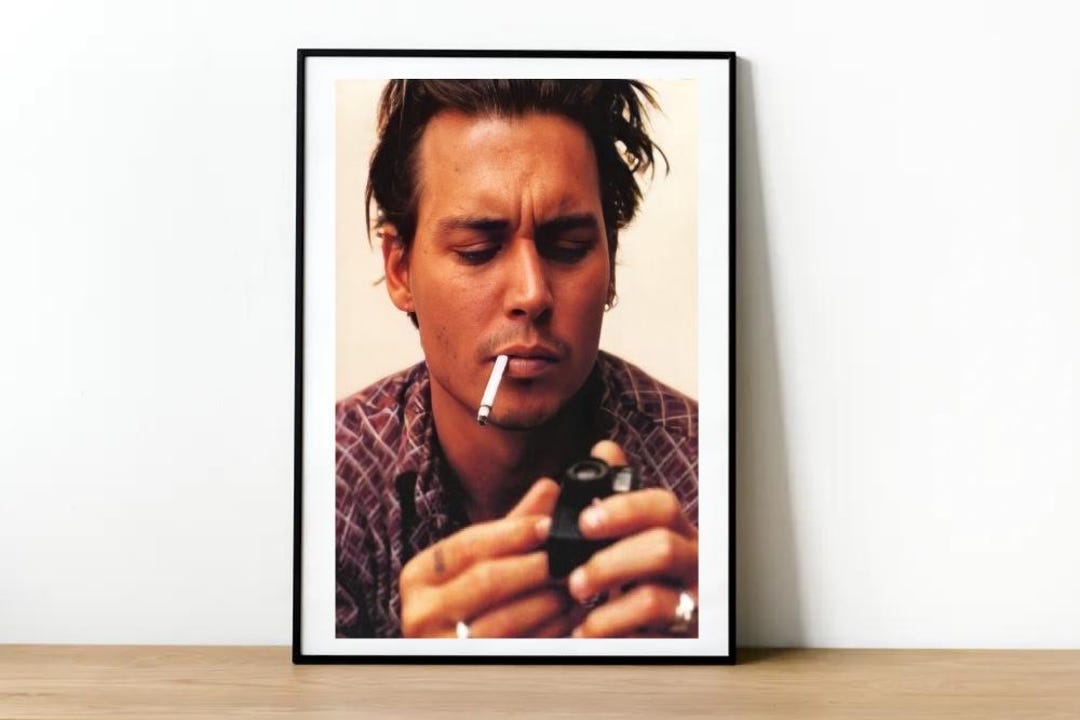 Johnny Depp Smoking Vintage Hollywood Icon Smoking Vintage Photo ...
