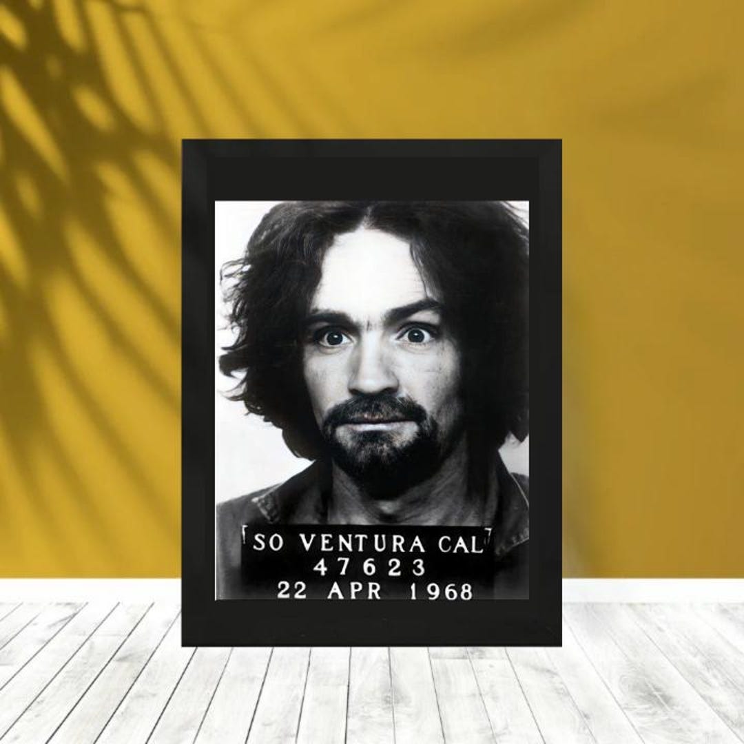 Charles Manson Celebrity Mugshot Poster-photo Print Digital Oil ...