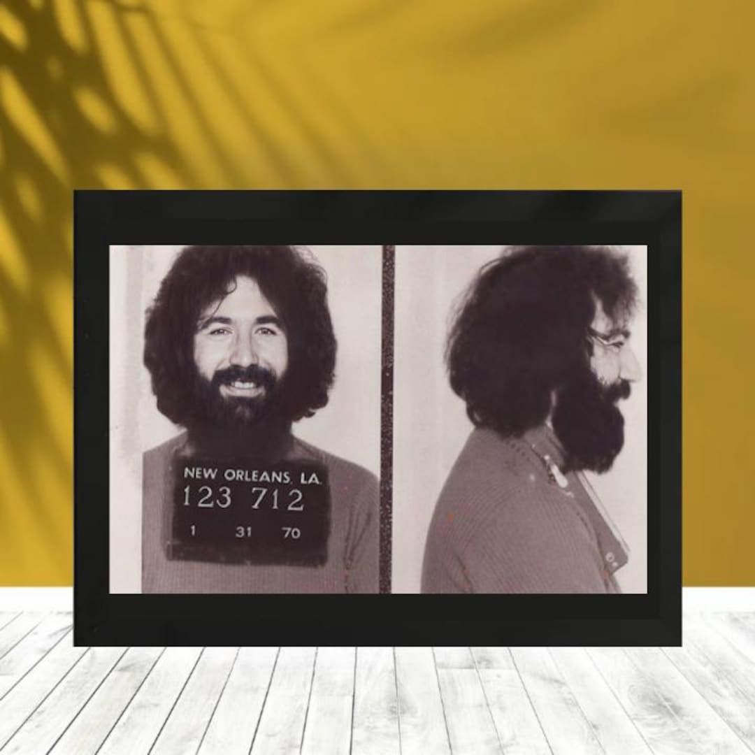Jerry Garcia Mugshot Poster Jerry Garcia Arrested Photo Print Digital ...