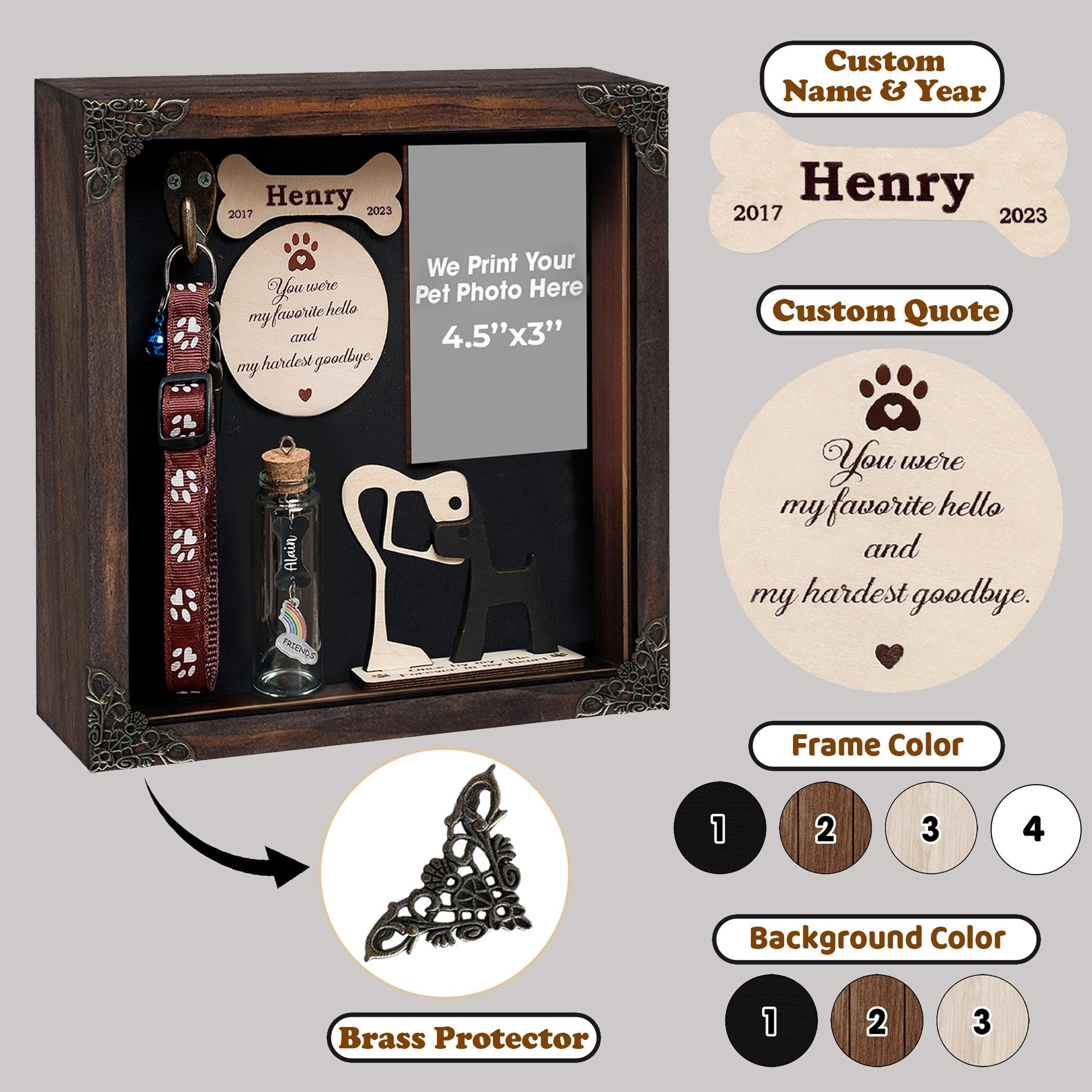 Cat Memorial Keepsake Shadow Box, Loss Pet Remembrance, Handwritten ...