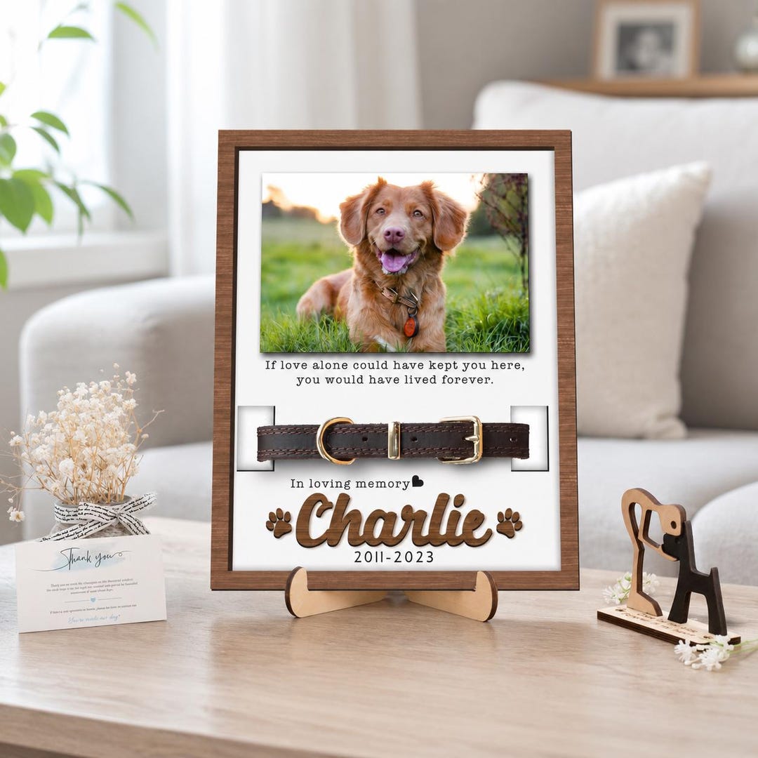 Personalized Pet Memorial Photo Frame, Pet Loss Gift, Dog Remembrance ...