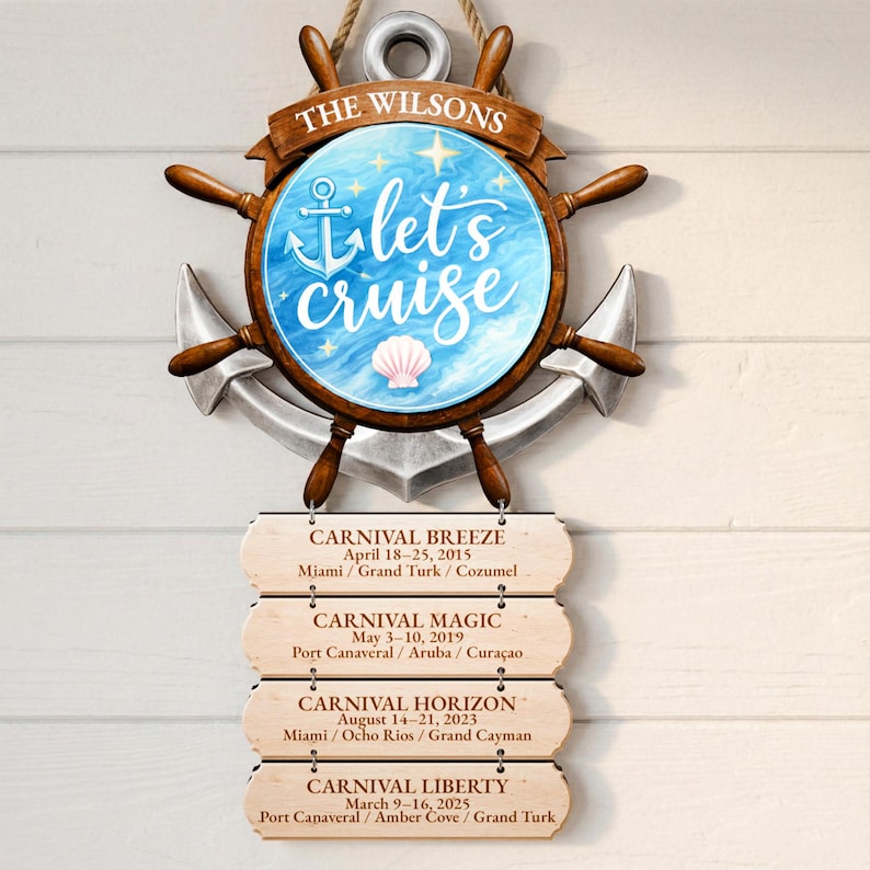 Personalized Cruise Memory Sign, Custom Cruise Trip Countdown ...