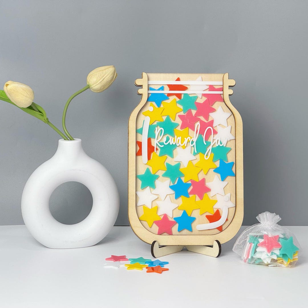 Star Reward Jar With Token System, Magnetic Jar for Class, Teacher ...