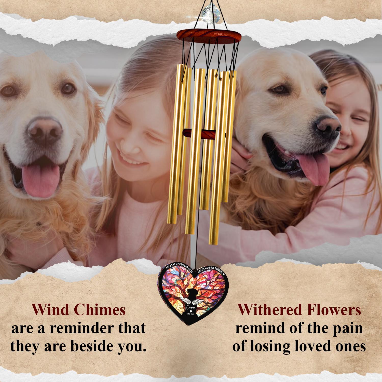 Chihuahua Dog Memorial Wind Chime Crystal Pet Loss Remembrance Gift ...
