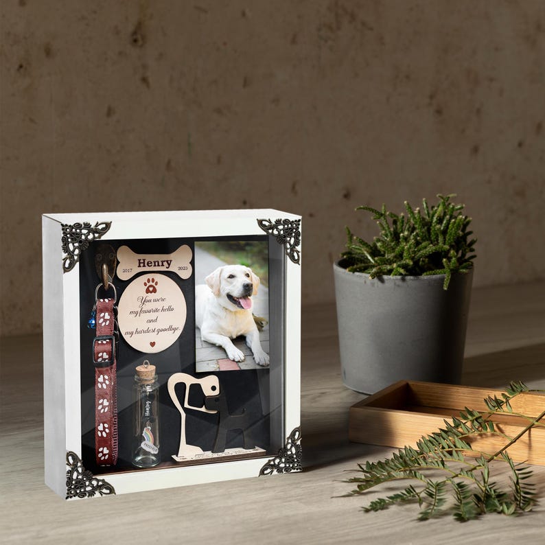 Cat Memorial Keepsake Shadow Box, Loss Pet Remembrance, Handwritten ...