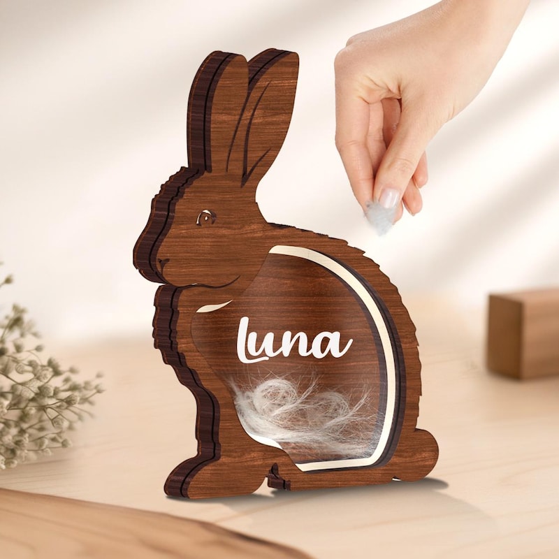 Wood Rabbit Keepsake - Etsy