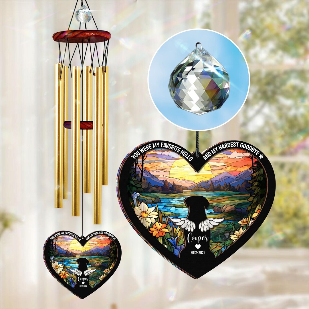 Labrador Retriever Wind Chime, Custom Dog Memorial Gifts Crystal ...