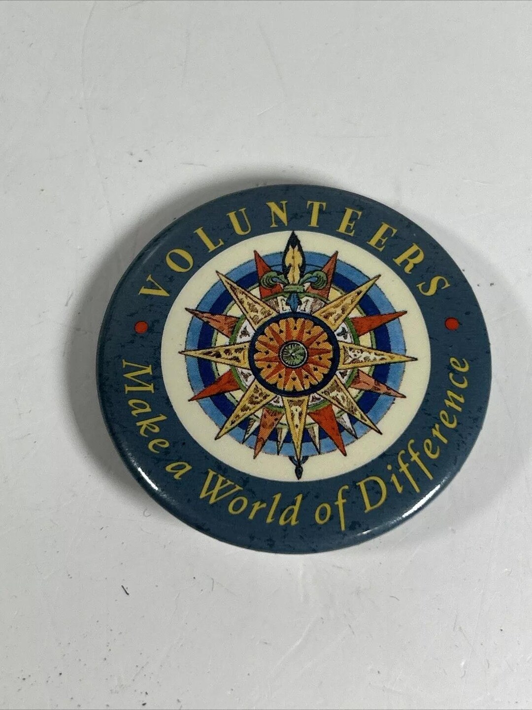 Vintage Volunteers Make A World of Difference Pin Classic Pinback ...