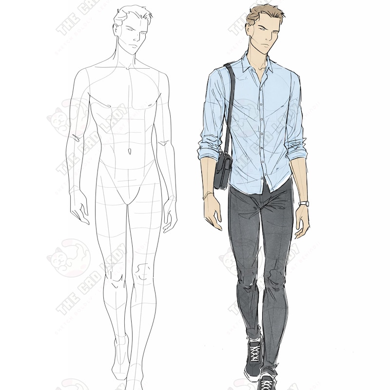 Male Croqui Template - Etsy