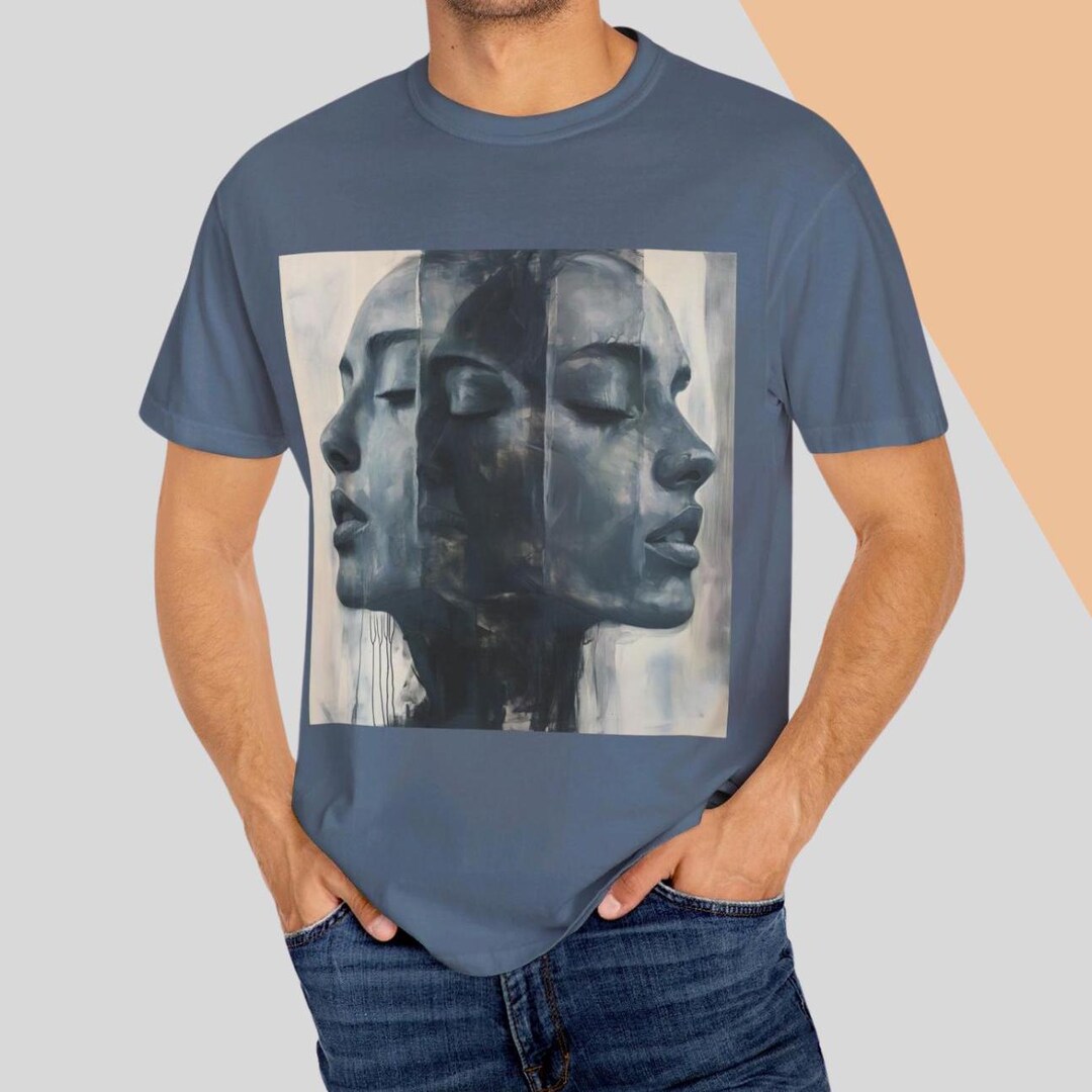 Surrealist Portrait Tee ,dual Portrait T-shirt,abstract Face Design ...