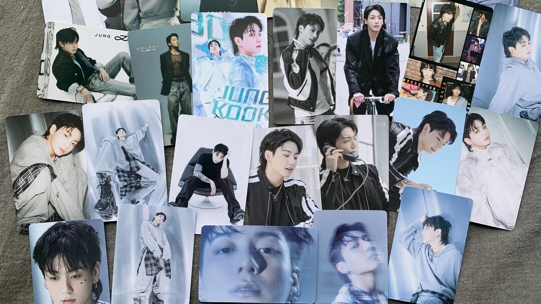 Jungkook 55pc Lomo Cards Kpop Fan Made JK Golden Photocards BTS Gift ...