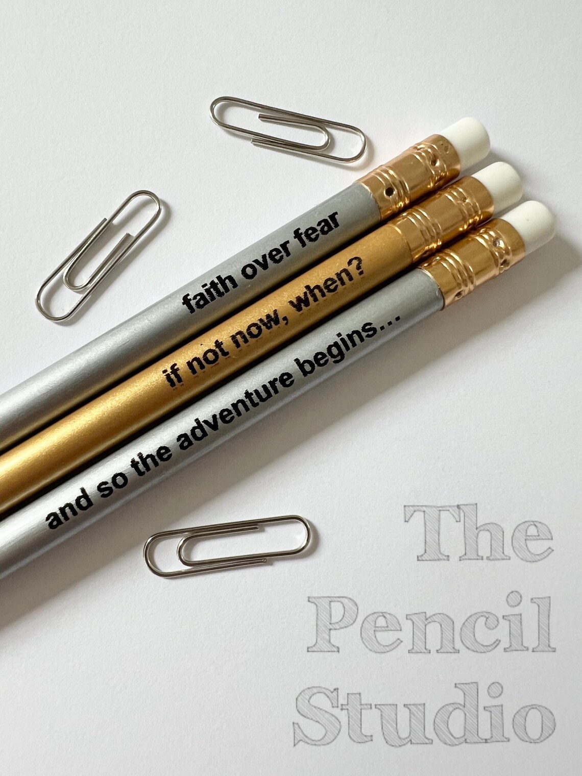 Quirky, Inspiring, Positive-themed Pencil Set, Pack of Three - Etsy