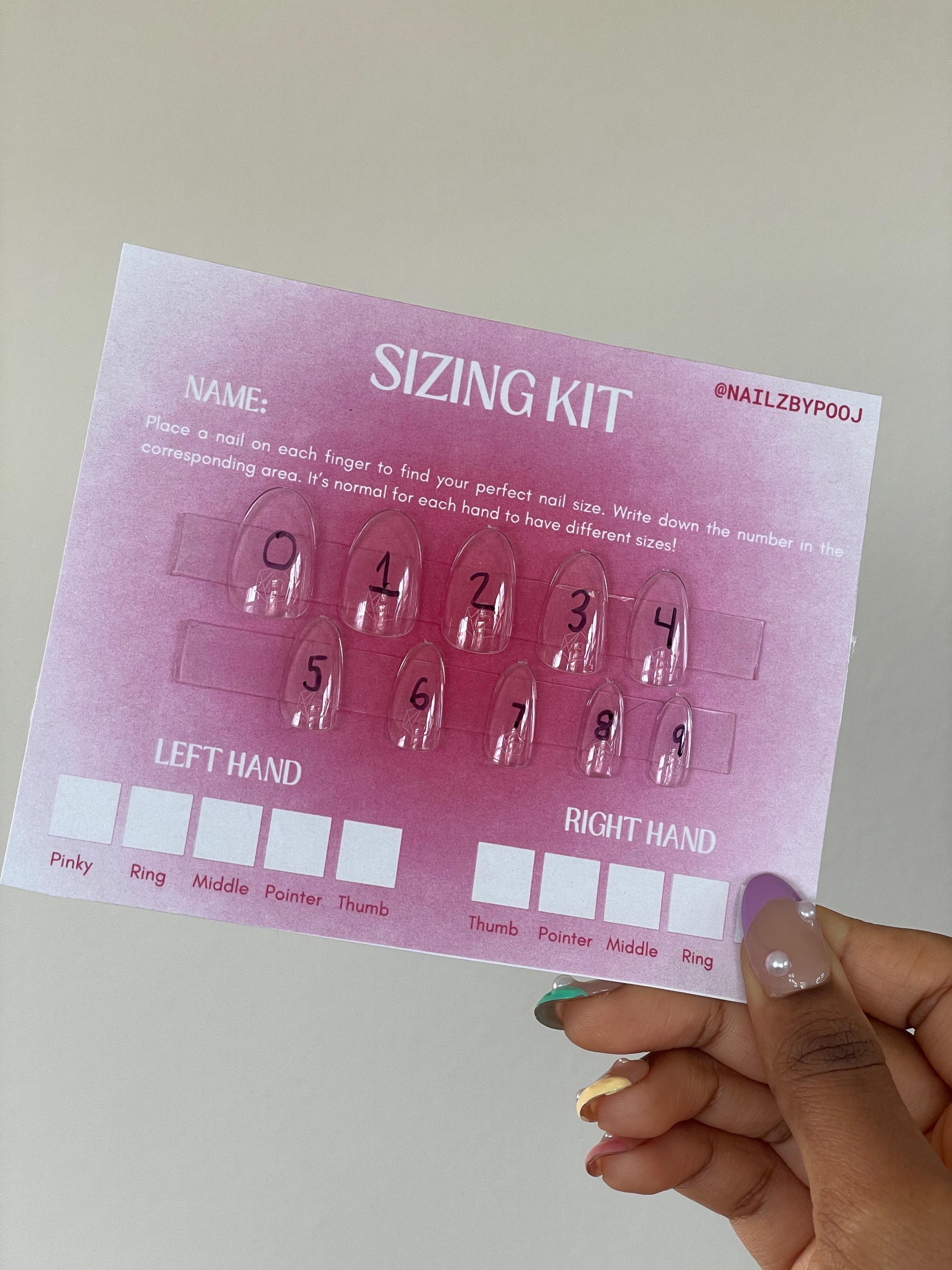 Press on Nail Sizing Kit - Etsy
