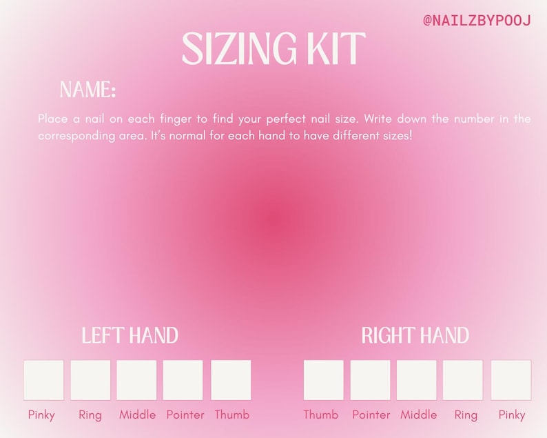 Press on Nail Sizing Kit - Etsy