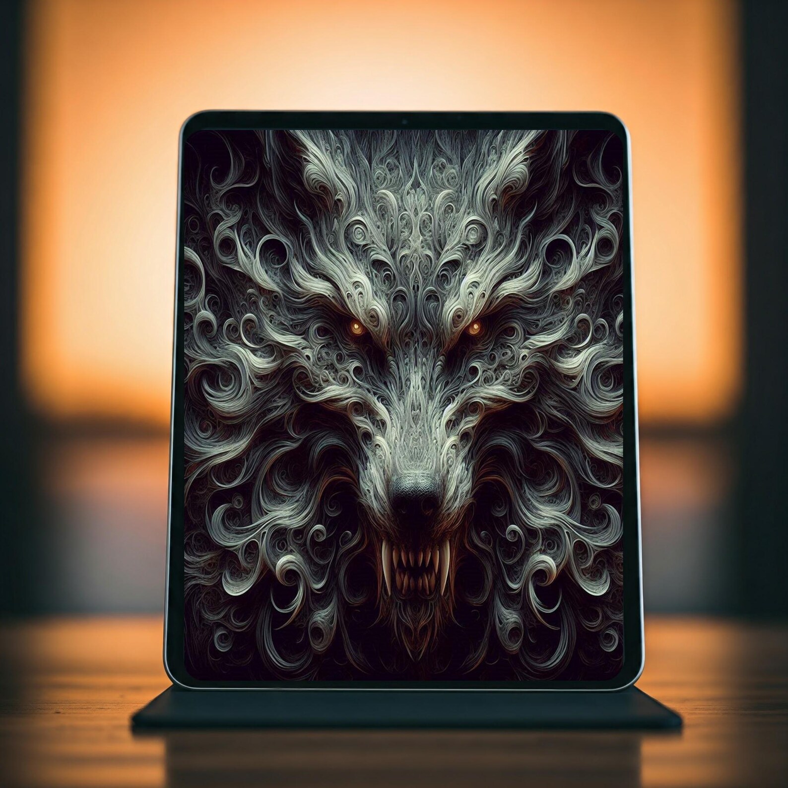Spooky Abstract Wolf Digital Art Print, Wall Art, Ai-generated, AI Art ...