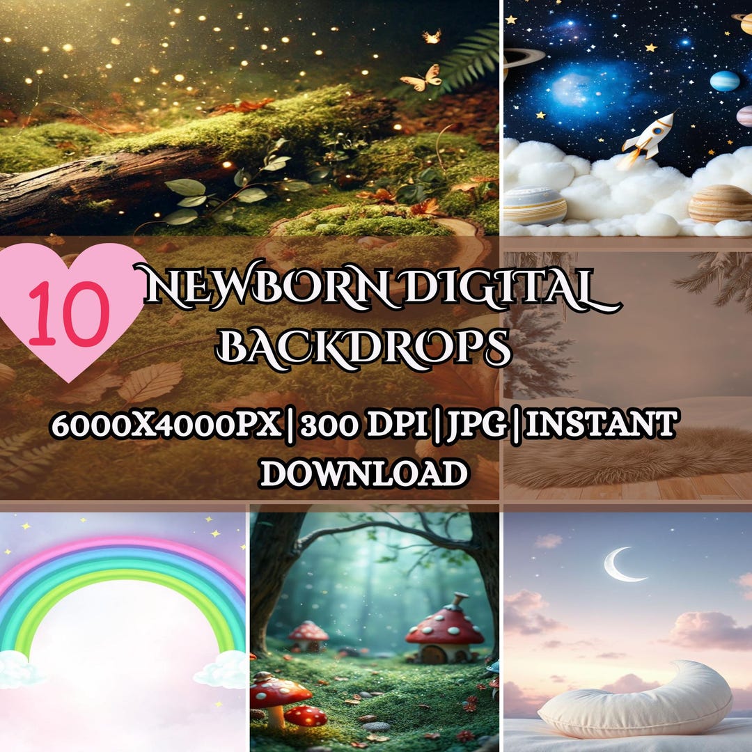 10 Newborn Digital Backdrops JPEG Backgrounds for Photography300 DPI ...