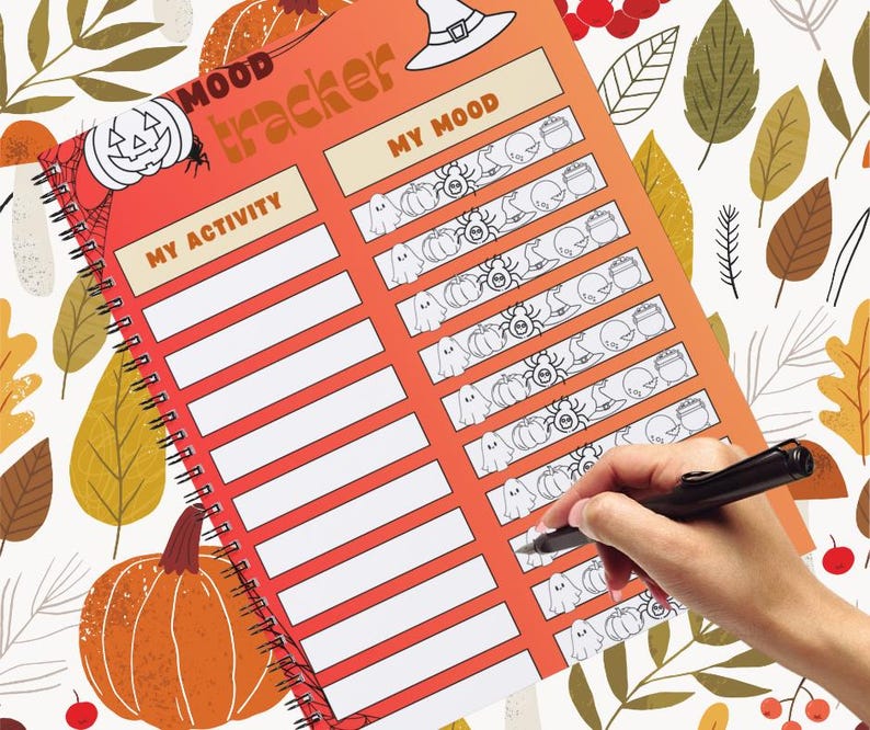 Halloween Mood Tracker Printable Tracker A3, A4 and A5 Size Digital ...