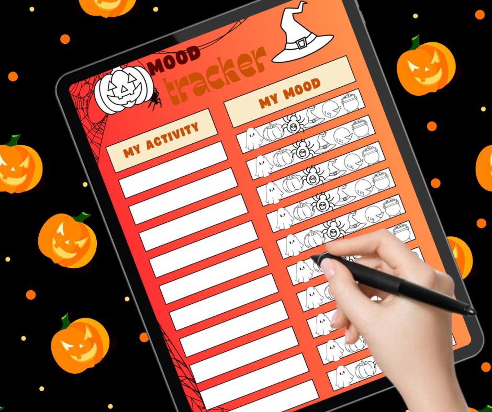 Halloween Mood Tracker Printable Tracker A3, A4 and A5 Size Digital ...