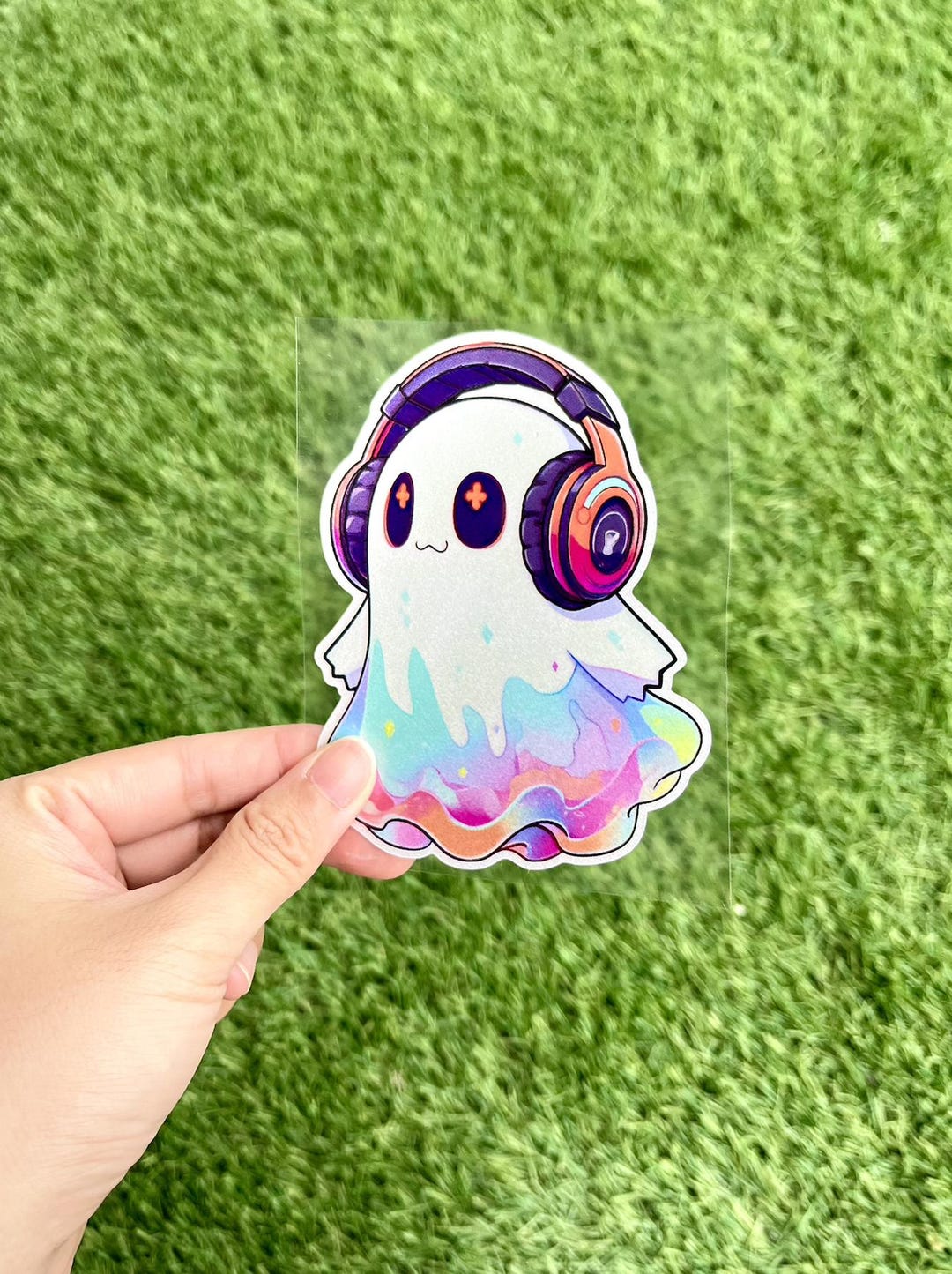 Ghost Stickers, Ghost With Headphone, Adorable Ghost Car Stickers, Cute ...