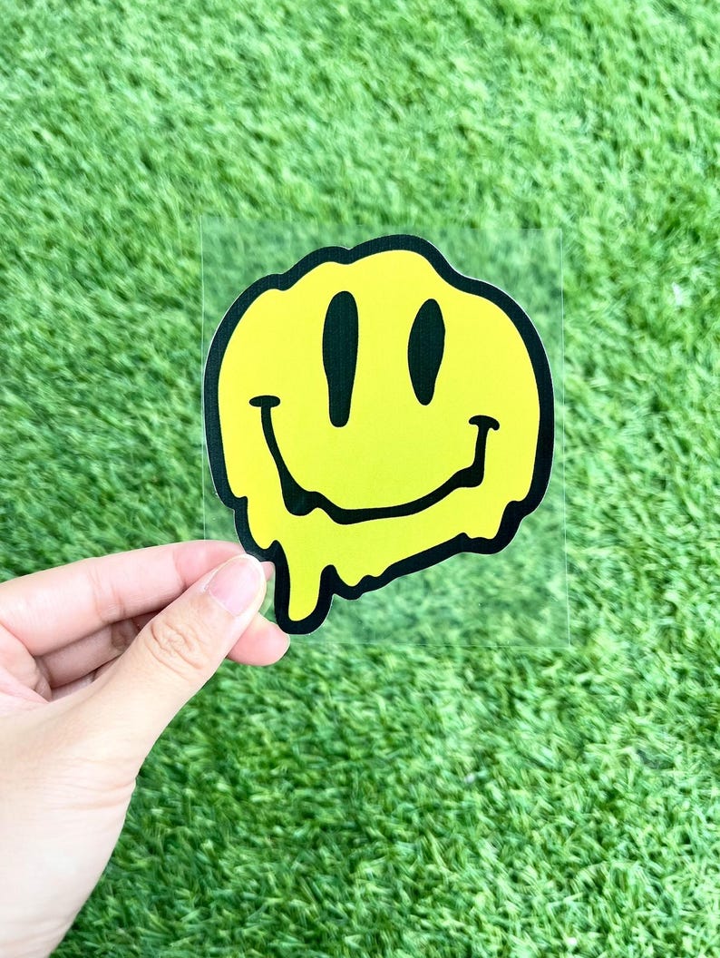 Melting Happy Face Sticker, Happy Face Car Stickers, Melting Happy Face ...