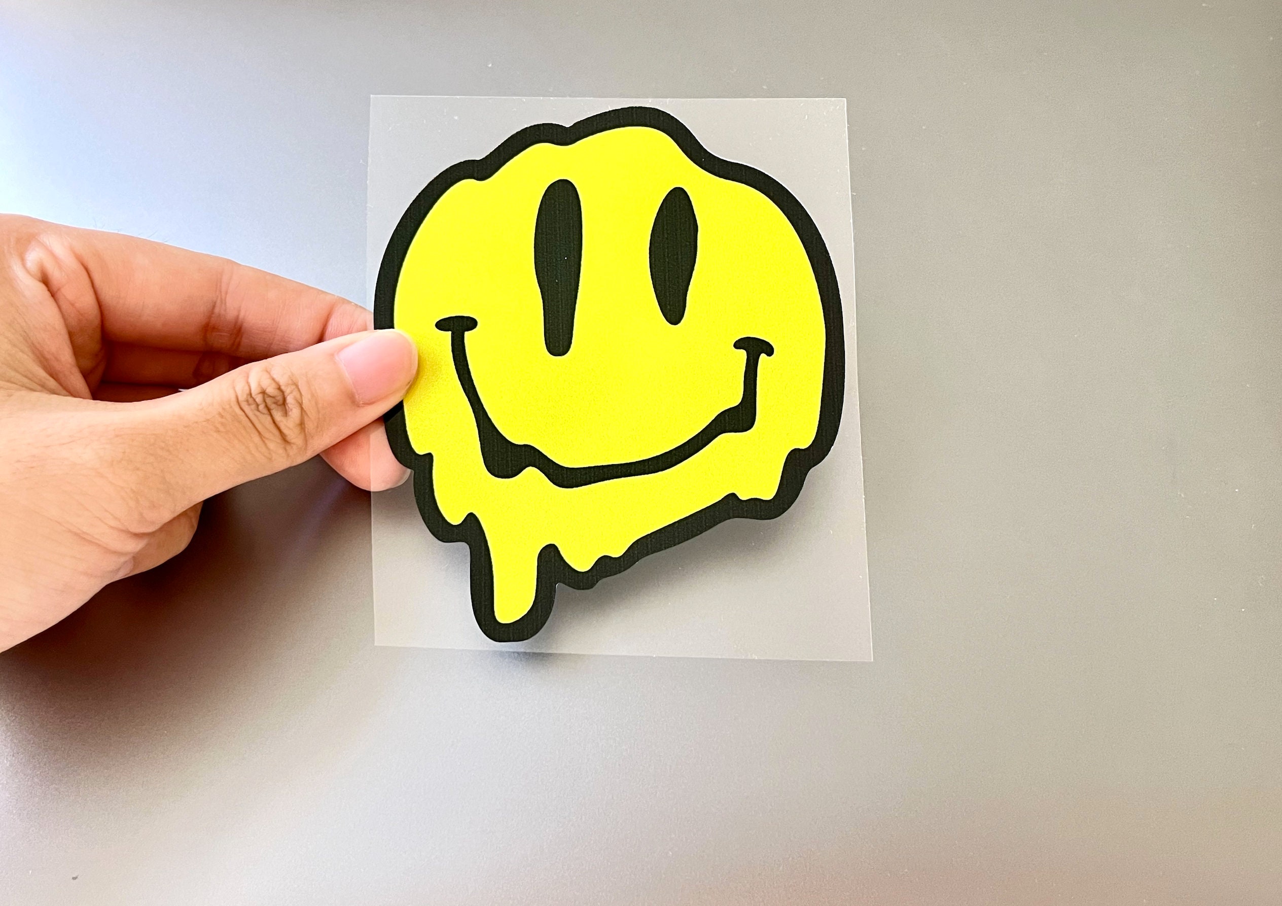 Melting Happy Face Sticker, Happy Face Car Stickers, Melting Happy Face ...
