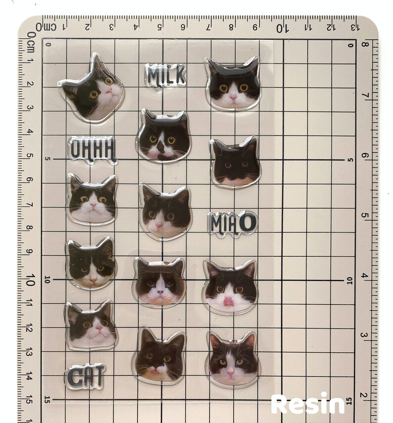 Tuxedo Cat Stickers, Kitten Stickers, Cute Cat Head Stickers, Laptop ...