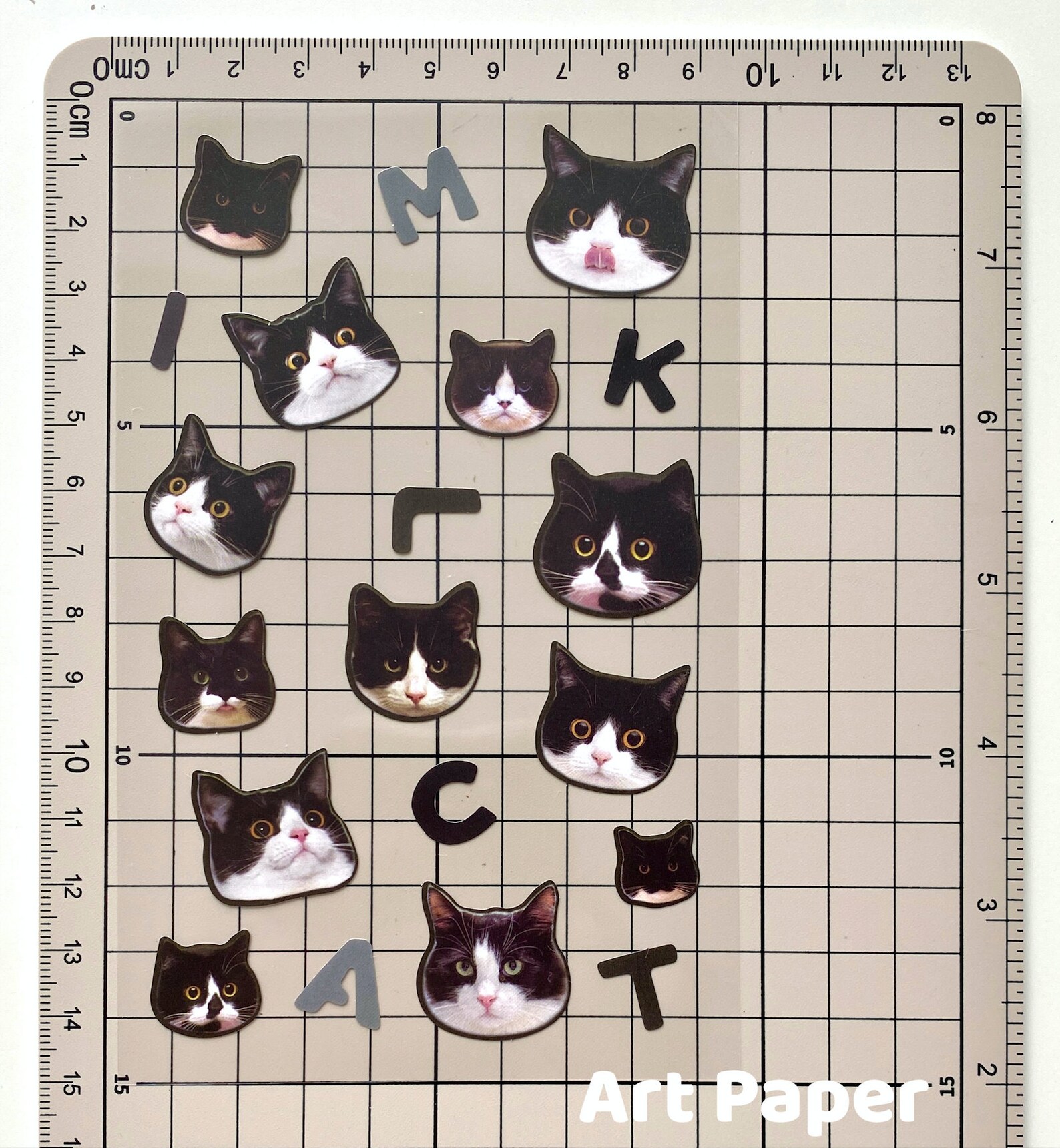 Tuxedo Cat Stickers, Kitten Stickers, Cute Cat Head Stickers, Laptop ...