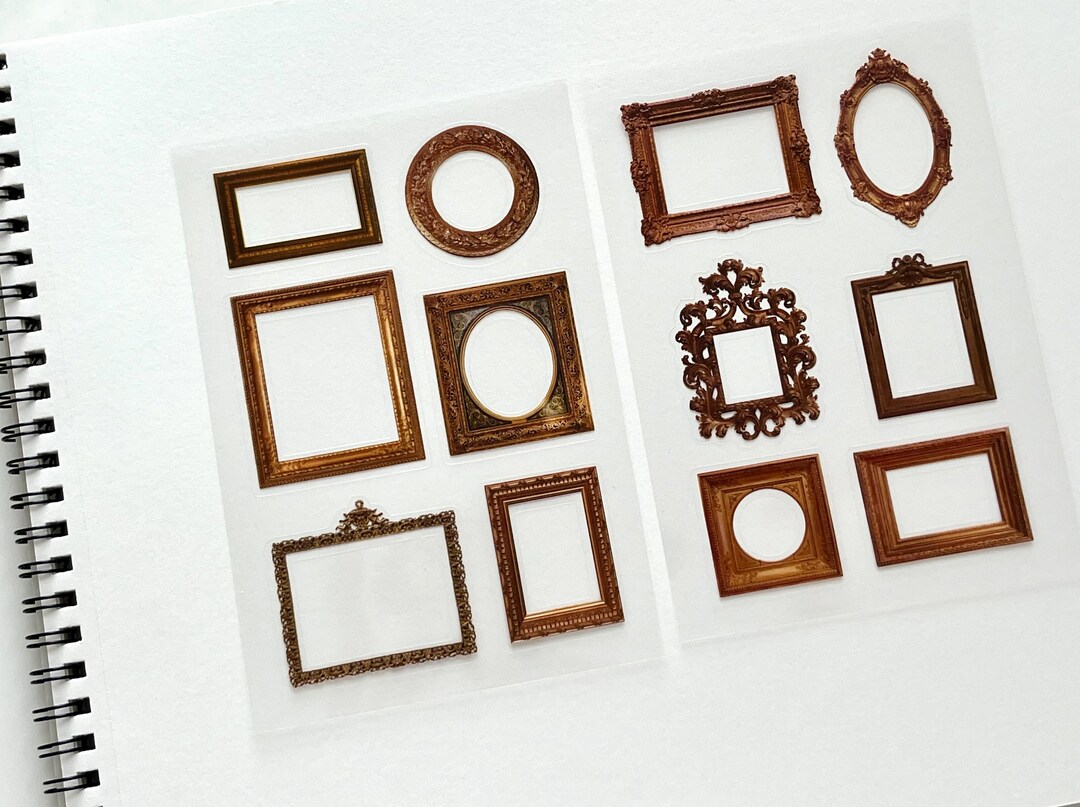 French Vintage Frame Stickers, Antique Frame, Illustration Stickers ...