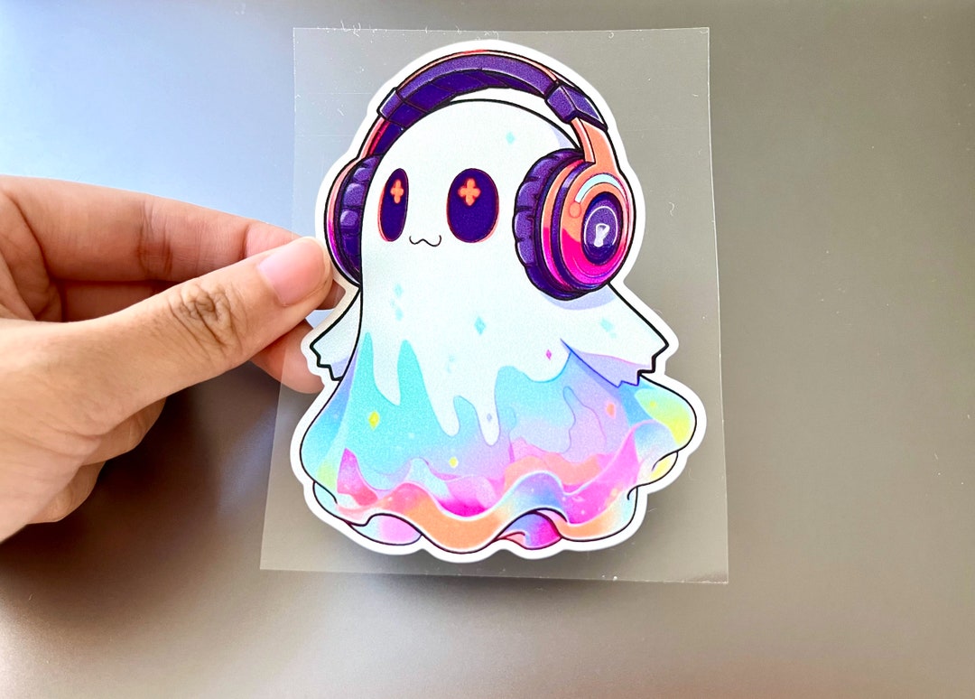 Ghost Stickers, Ghost With Headphone, Adorable Ghost Car Stickers, Cute ...