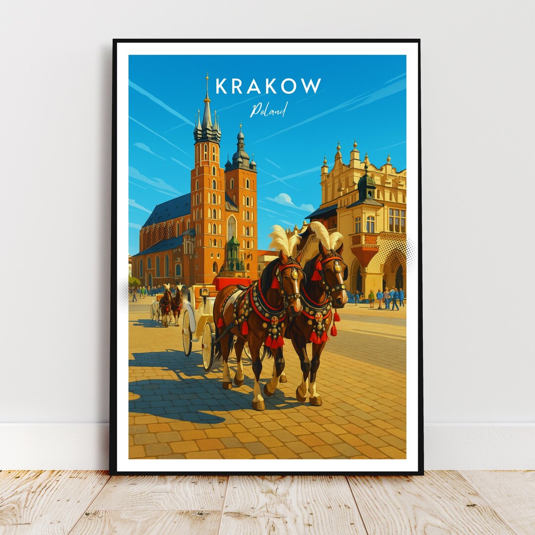 Travel Wall Poster - Krakow, Poland, Europe, Market Square, UNESCO ...