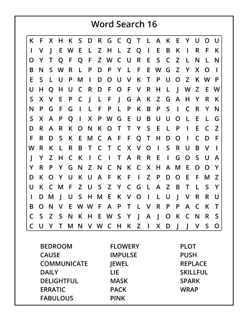 100 Word Search Therapy Book, Printable, Intriguing and Relaxing ...