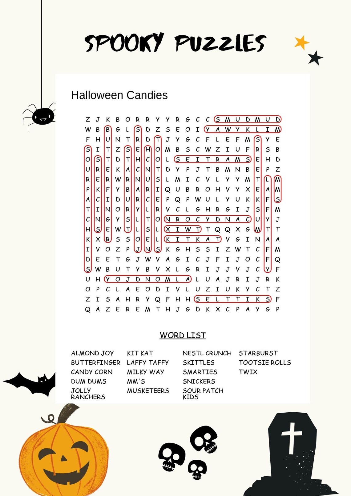 Digital Word Search, Halloween Games, Halloween Party, Halloween ...