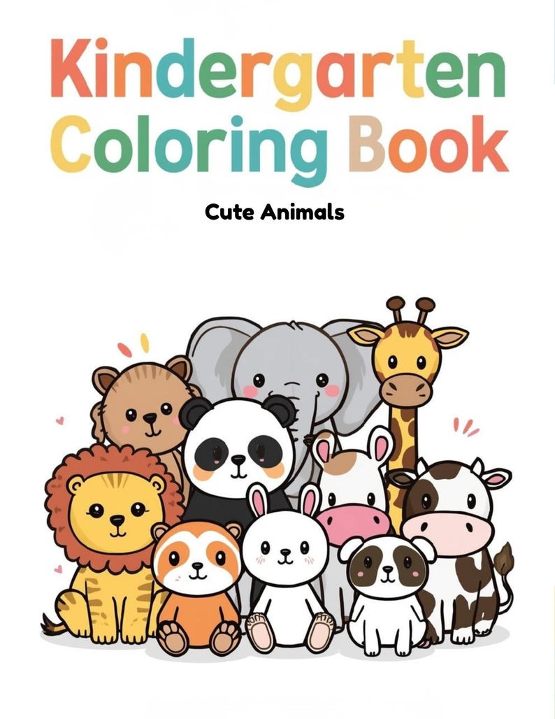Kindergarten Animals Coloring Book | 45 Pages, Preschool Printable ...
