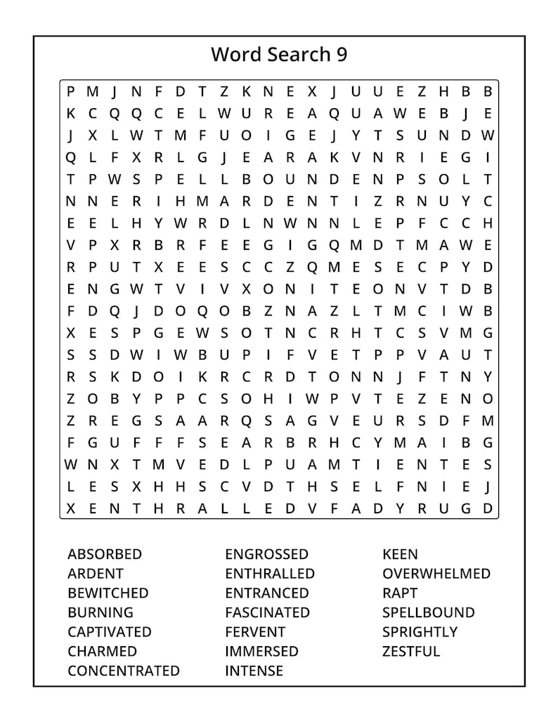 100 Word Search Therapy Book, Printable, Intriguing and Relaxing ...