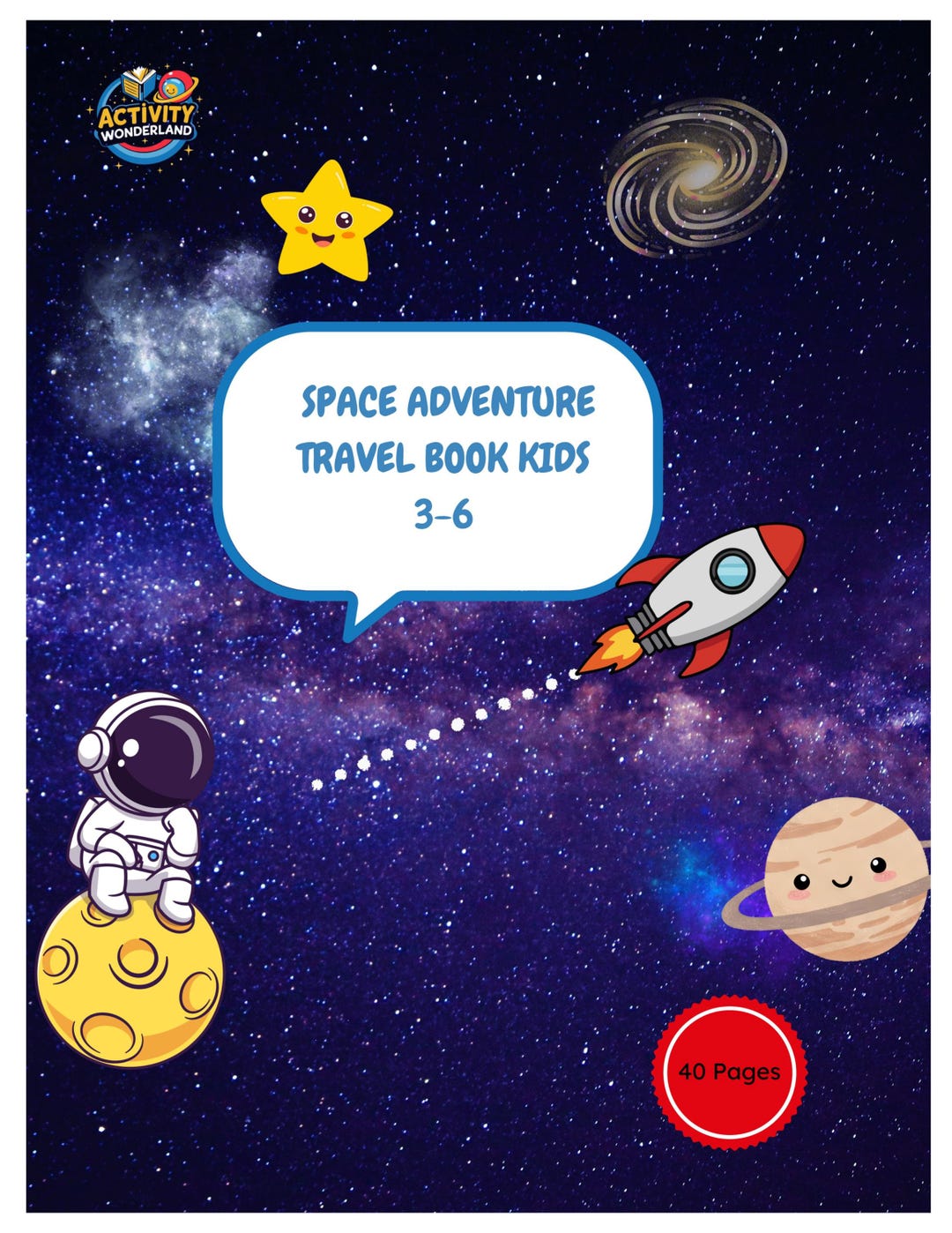 Space Adventure Activity Book for Kids | 40 Travel Activities Ages 3-6 ...
