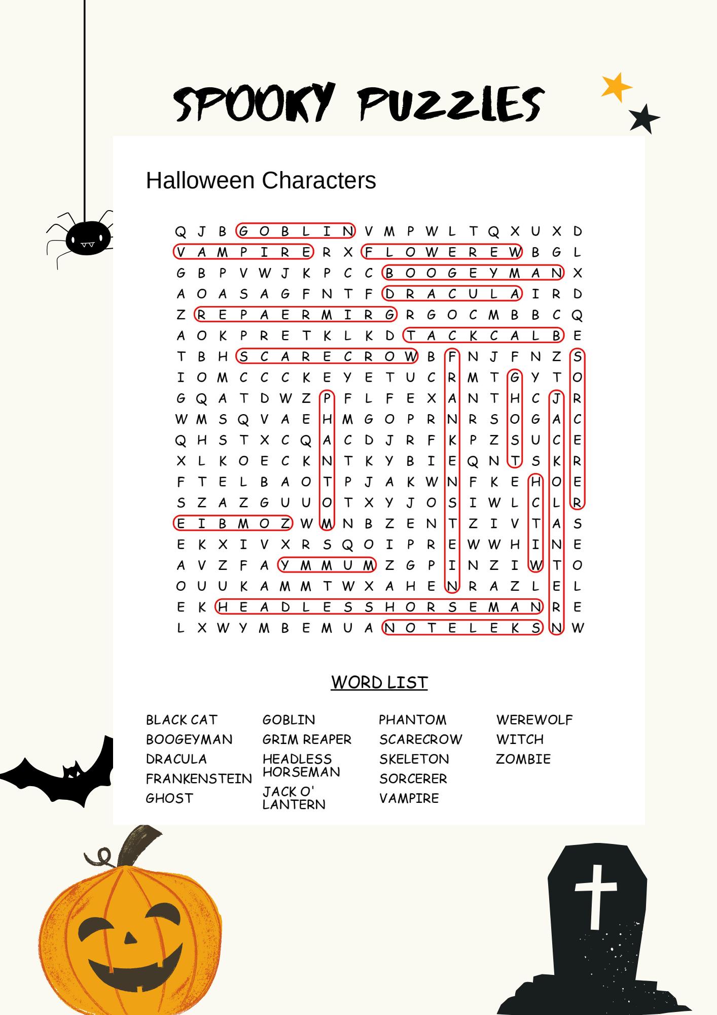 Digital Word Search, Halloween Games, Halloween Party, Halloween ...