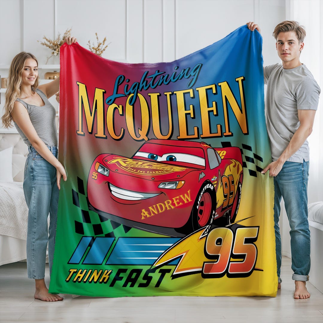 Personalized Disney Cars Blanket, Lightning Mcqueen Tow Mater Blanket ...