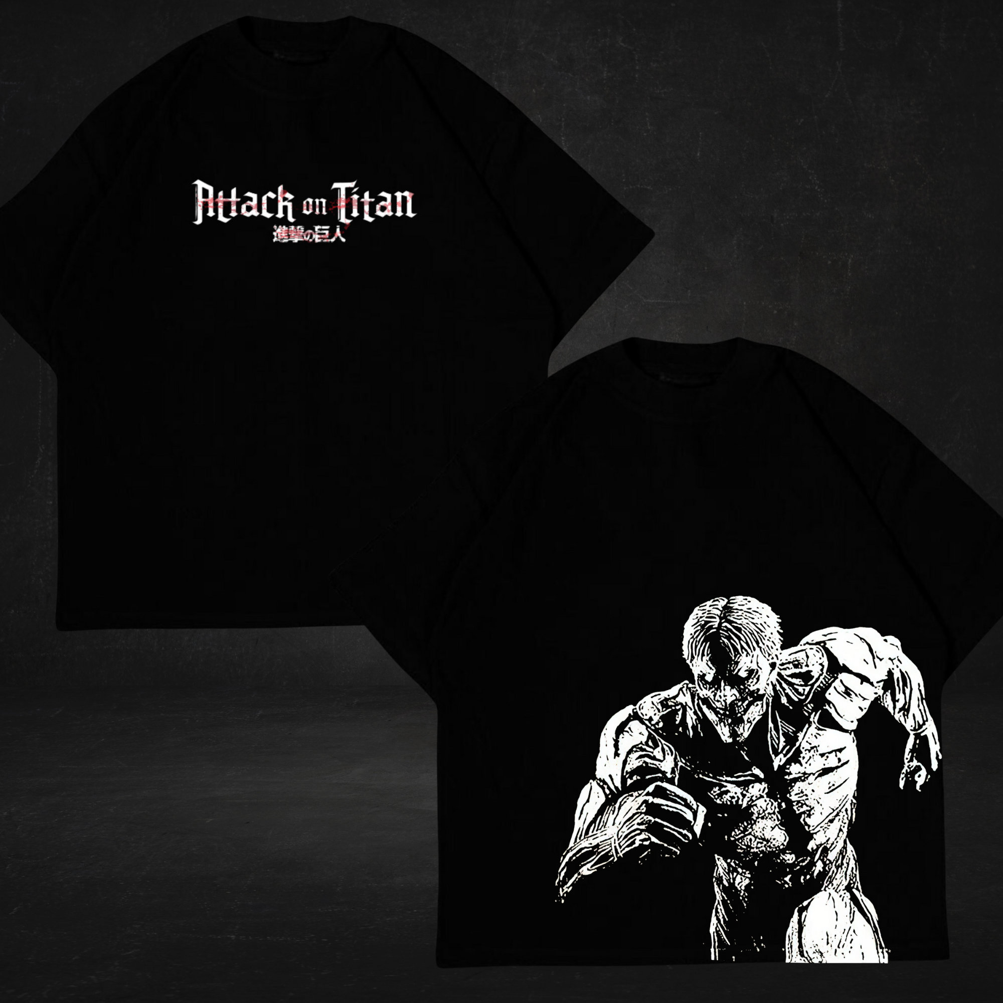 Attack on Titan T-shirt Armored Titan Graphic Tee Anime Manga Black ...