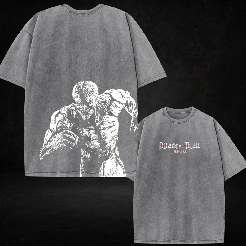 Attack on Titan T-shirt Armored Titan Graphic Tee Anime Manga Black ...